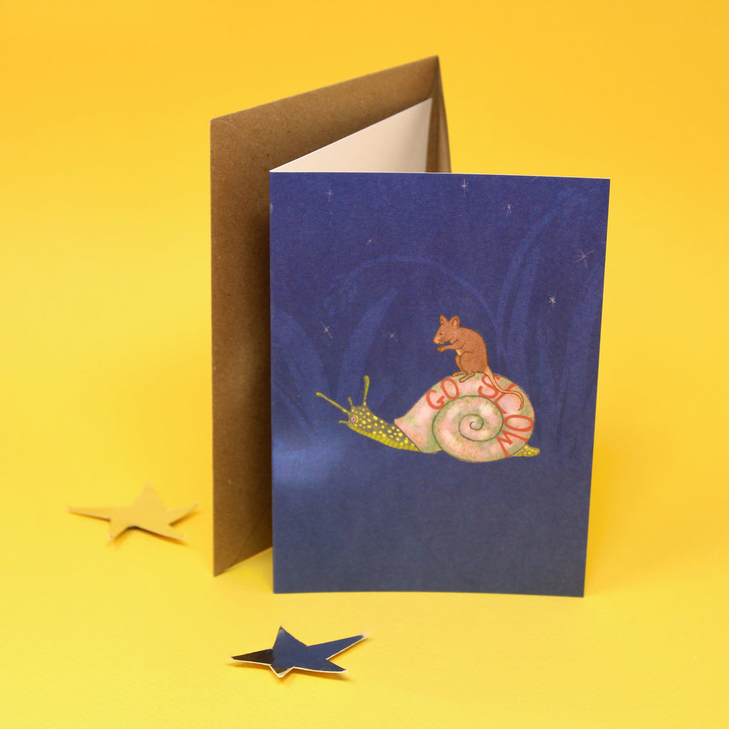 Go Slow Snail Greetings Card – Ark Colour Design - Retail
