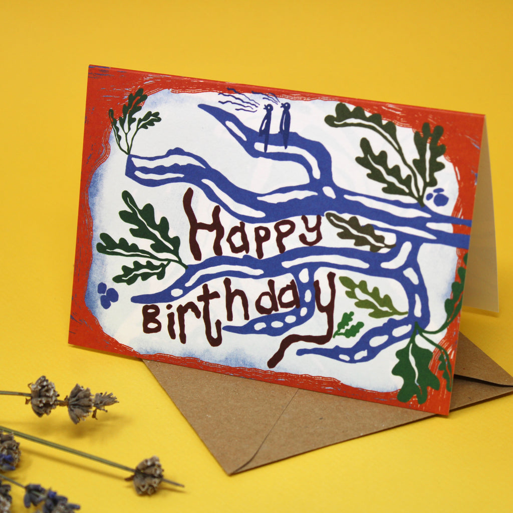 Happy Birthday Oak Tree Greetings Card – Ark Colour Design - Retail