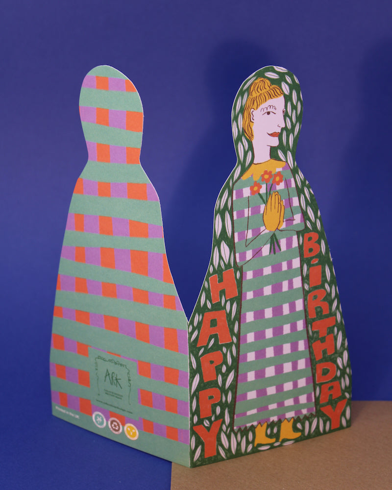 Flower Lady Shaped Greetings Card – Ark Colour Design - Retail